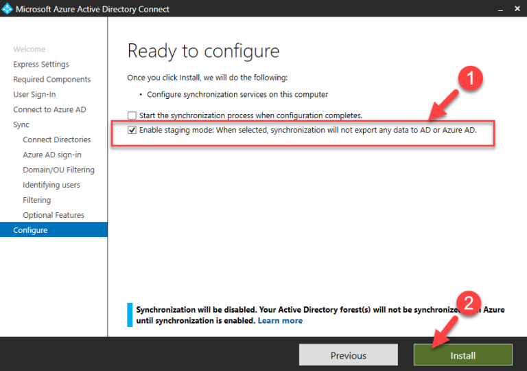 Azure AD Connect Staging Mode - REBELADMIN