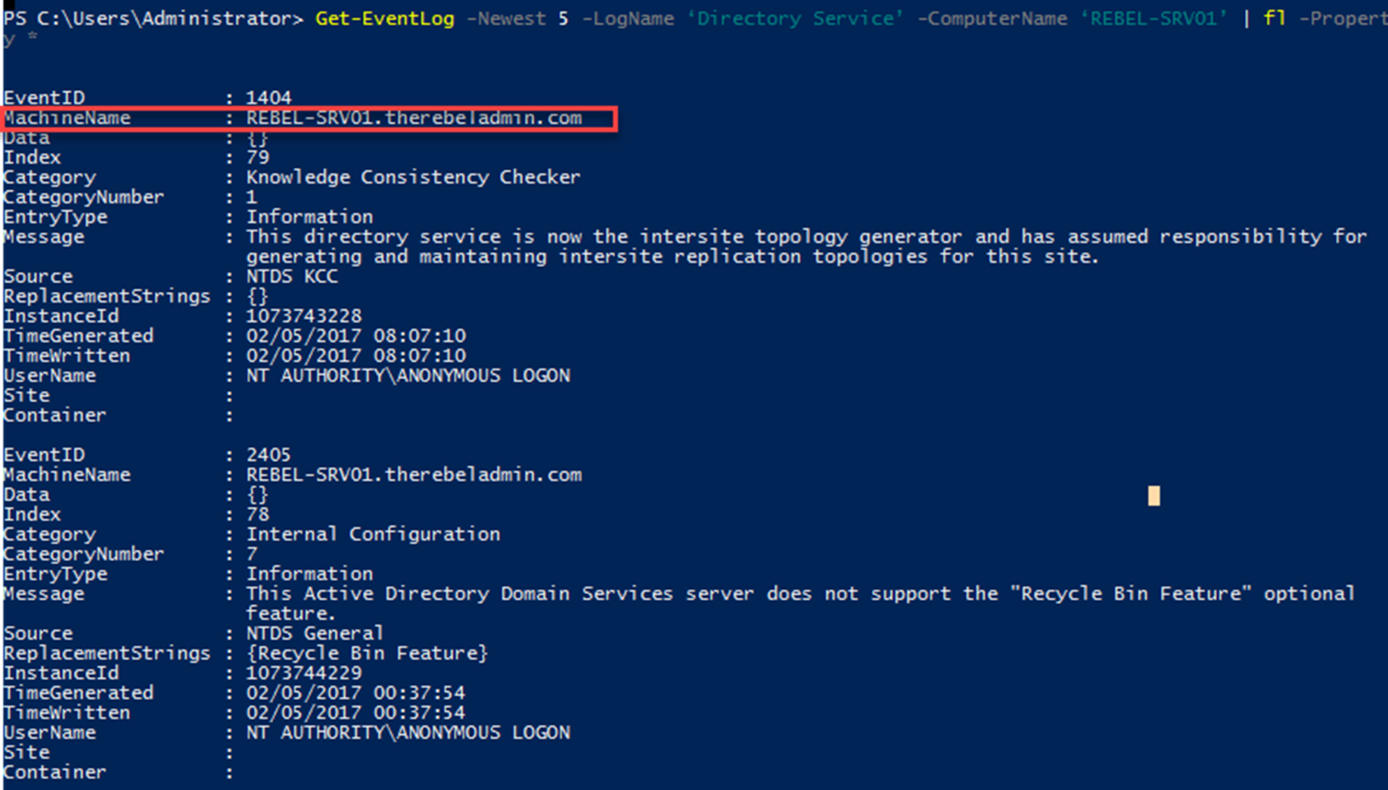 Review Active Directory Domain Service Events With Powershell Rebeladmin