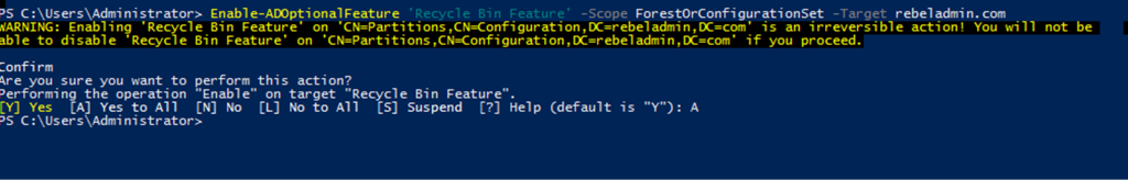 How To Enable Active Directory Recycle Bin Powershell Guide Rebeladmin