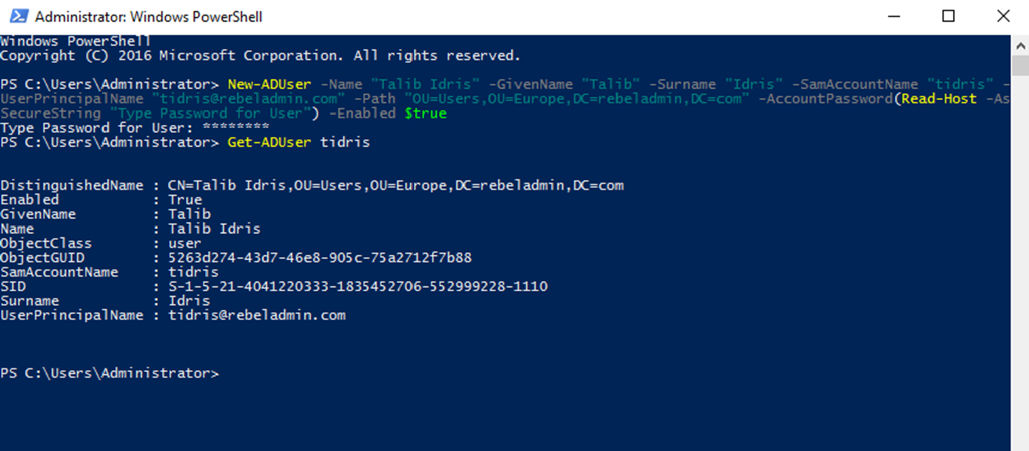 Create Active Directory User Objects Using Powershell Rebeladmin