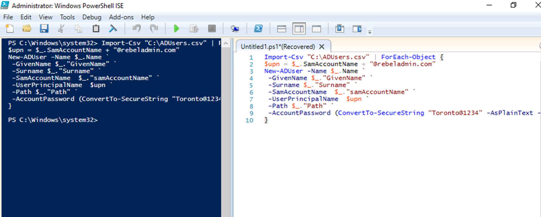 Create Active Directory User Objects using PowerShell - REBELADMIN