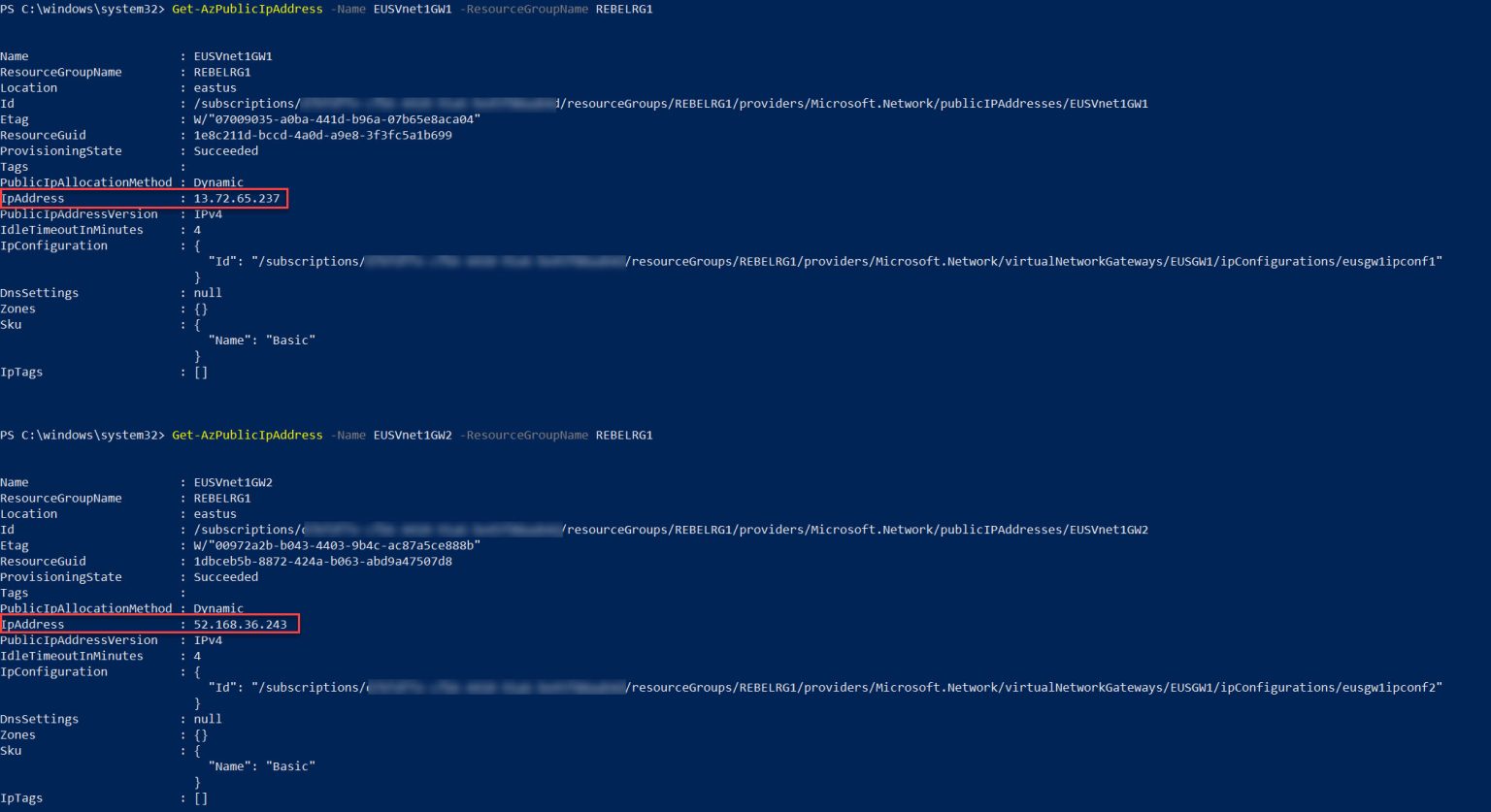 High available VNet-to-VNet connectivity via Active-Active Azure VPN ...