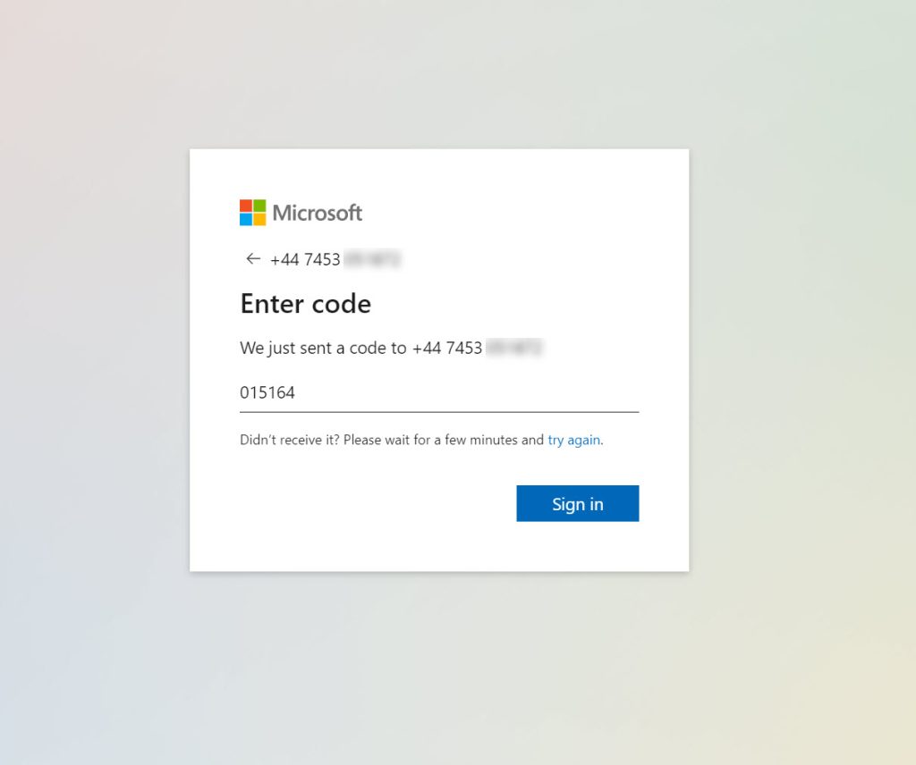 Azure Azure Active Directory Password Less Authentication Using Sms