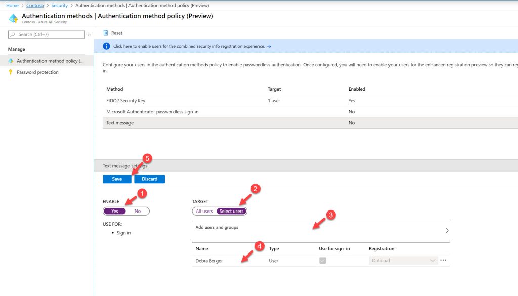Azure Azure Active Directory Password-less authentication using SMS
