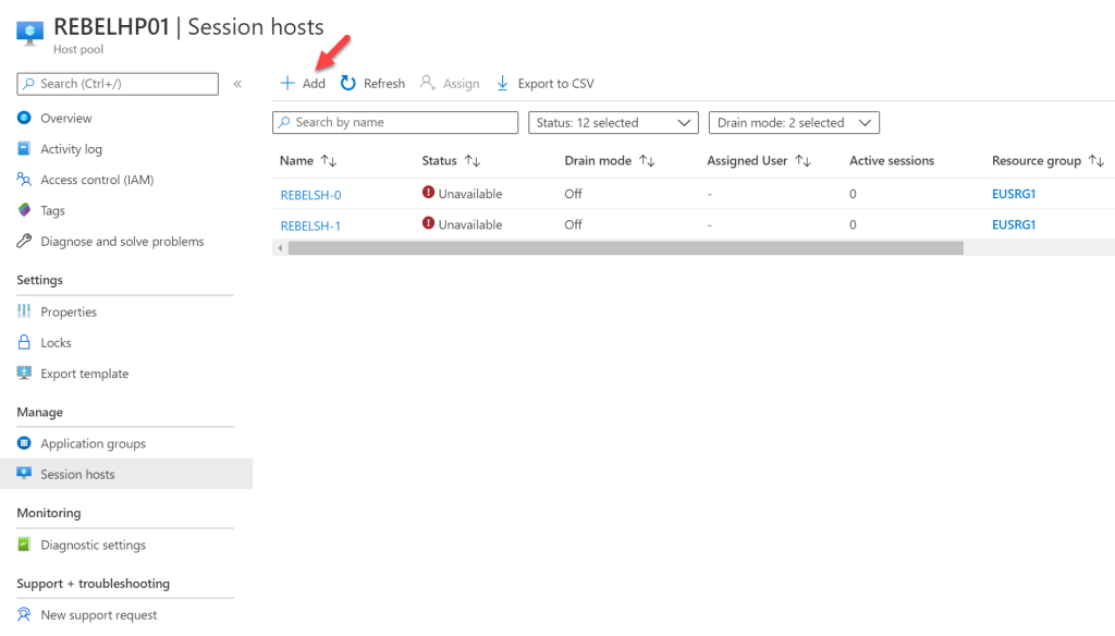 How to add a session host to a Windows Virtual Desktop Host Pool