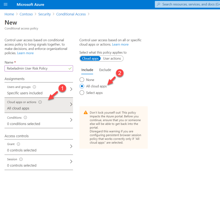 How to configure user risk-based Azure conditional access policies?