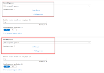 Entra ID access packages - Three-stage approval process