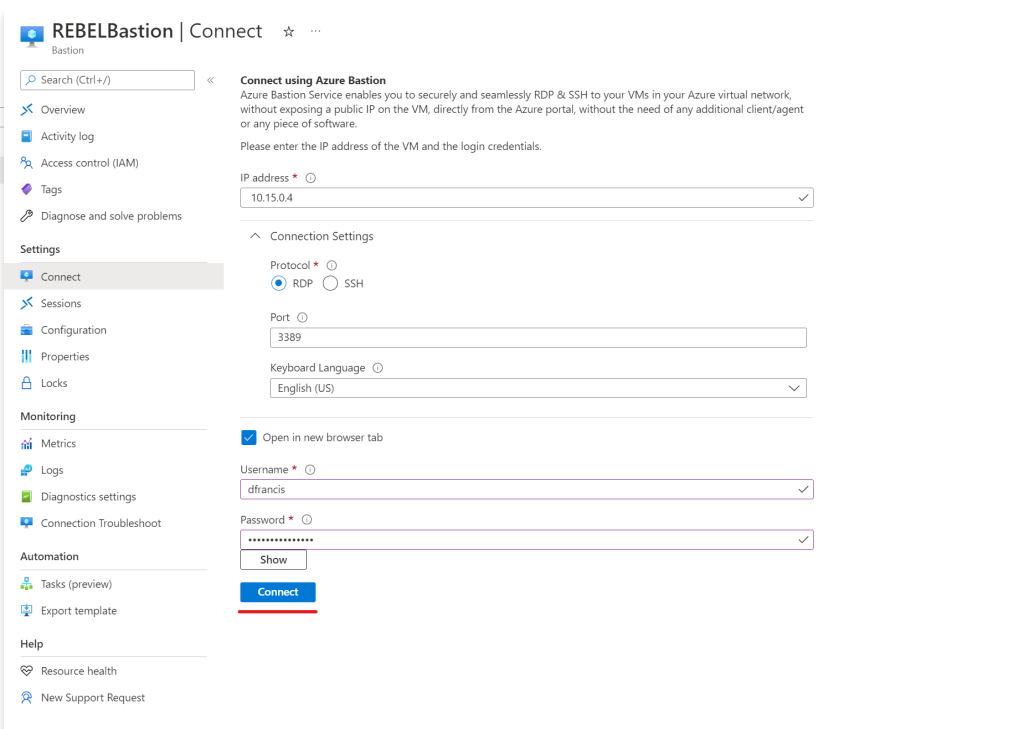 Azure Bastion IP-Based Connection - Step-by-Step Guide