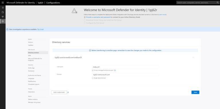 MDI Sensor installation - Microsoft Defender for Identity Part 05