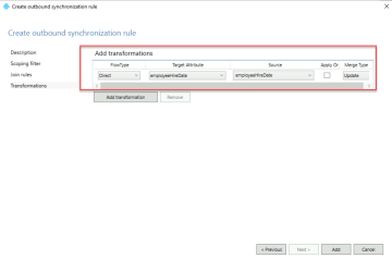 Synchronize value for employeeHireDate attribute